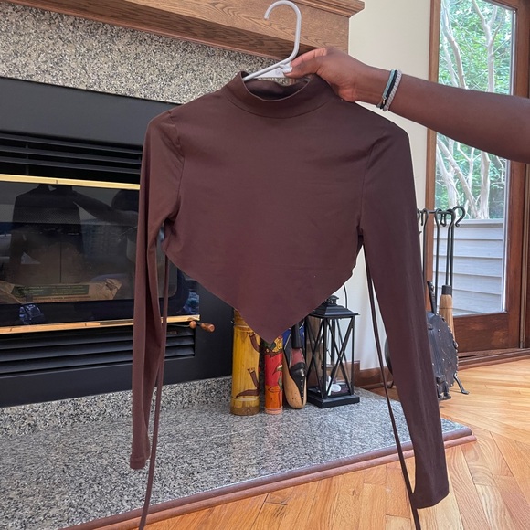 SHEIN | Tops | Shein Open Back Long Sleeve Turtle Neck Crop Top | Poshmark